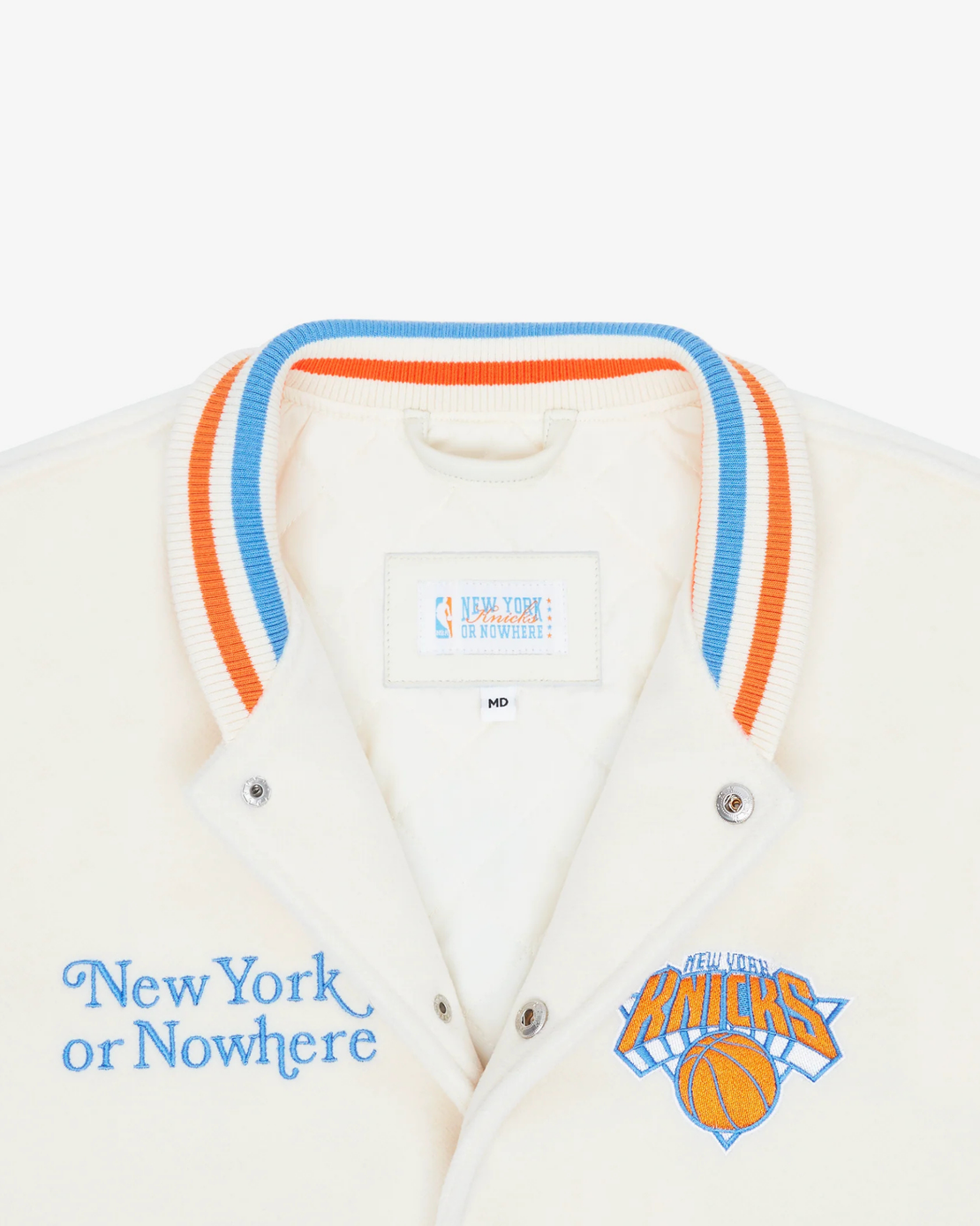 Knicks Motto Varsity Jacket – New York or Nowhere®